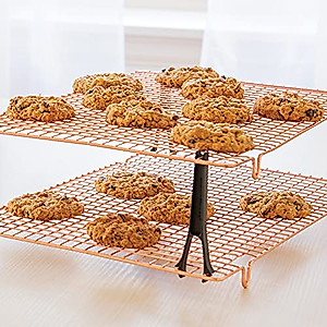 Nordic Ware Stackable Cooling 2 Copper Racks Plus 4 Snap-On Legs, 16.875 in × 11.5 in × 0.75 in