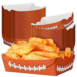 Hoolerry 2lb Football Party Decorations Paper Football Plates Disposable Food Boats Serving Trays Sports Party Birthday Party Supplies 5.1 x 4.3 x 1.6 Inch(Rugby Style)