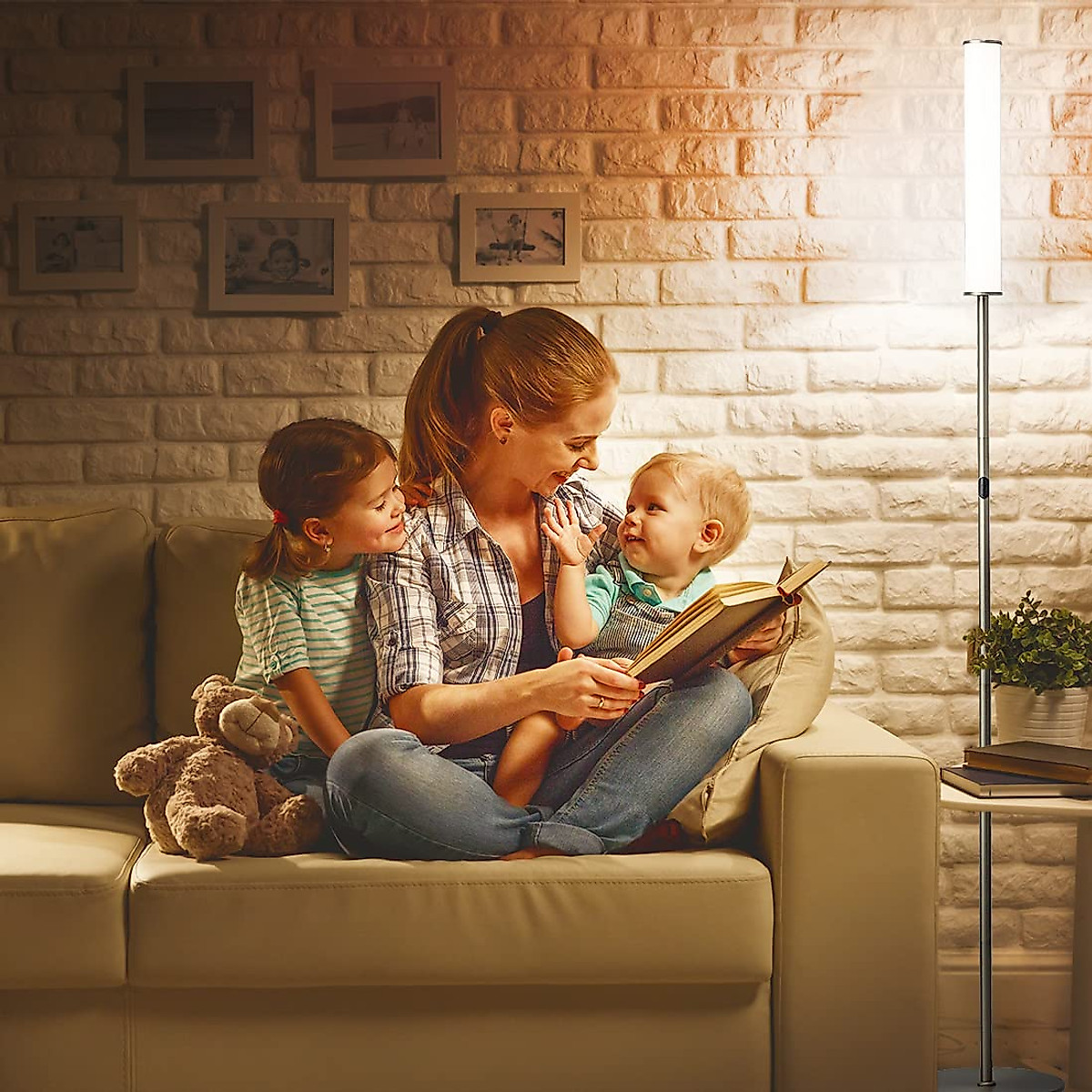 O’Bright Dimmable LED Torchiere Floor Lamp, 270° Tilt Head, 3000 Lumens, Adjustable Brightness, Standing Pole Lamp / Reading Light / Floor Lamps for Living Room, Bedrooms, Dorm and Office (Black)