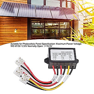 150W 10A 12V MPPT Solar Controller Module IP67 Anti Backflow 24 Hours Load Output Solar Panel Battery Regulator for Solar System Boat(WS M150 12.6V Normally Open)