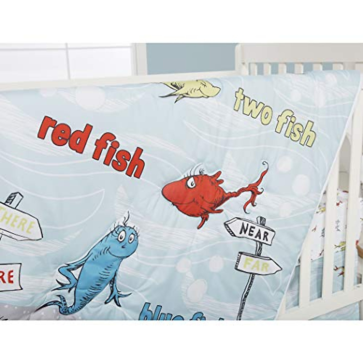 Trend Lab Dr. Seuss One Fish Two Fish 4Piece Crib Bedding Set Nursery Baby Bedding