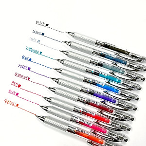 Pentel BL77TL-10 EnerGel Ink Ballpoint Pen, 0.03 inches (0.7 mm), 10 Colors