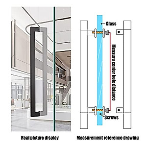 SUCHETA Stainless Steel Square Push Pull Modern Door Handle,Modern Commercial Entrance Modern Door Handle for Shower Sliding Glass/Barn Door/Interior Exterior Door,Easy to Install