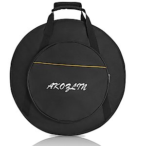 AKOZLIN 21" Cymbal Gig Bag with Carry Handle,5mm thick Padded cotton for perfect protection, Great for Dust-proof and waterproof Storage（Black)