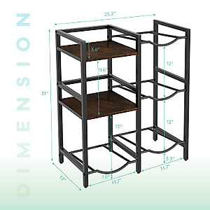 5 Gallon Water Jug Holder with 2 Layer Shelves, 4 Slot Water Jug Holder, Water Cooler Jug Rack, Water Jug Dispenser Stand Water Holder Stand Organizer for Home Kitchen 4 Slot With 2 Layer Shelf