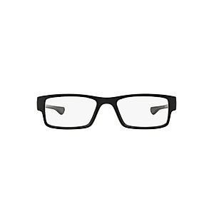 Oakley Men's OX8046 Airdrop Rectangular Prescription Eyewear Frames, Satin Black/Demo Lens, 55 mm