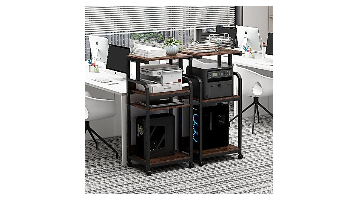 Fannova 4-Tier Printer Stand with Adjustable Shelves & Wheels