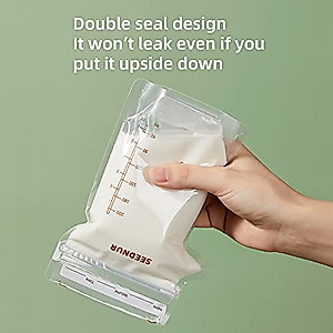 SEEDNUR Breastmilk Storage Bags Breast Pump Bag Breastmilk Storage Container 7 OZ Nursing Bags Breastfeeding Essentials 100 Count(Mom)