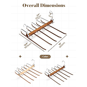 SMARTOR Pants Hangers Space Saving - 3 Pack Wood Jean Hangers for Closet Organizer - Jean Hangers Trouser Holder Closet Space Saving Hangers - Pants Organizer Hanger Space Saver Closet Organization