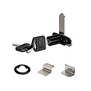 Xnrtop Cam Locks Cabinet Locks Keyed Alike， Cylinder Length Fits on 0.4'', Secure File Drawer Mailbox RV Storage Tool Box Replacement Lock Set, Zinc Alloy(5/8 Inch 6Pcs) (Black, 19mm)