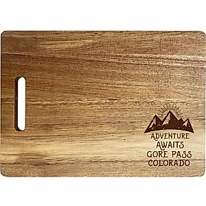 Gore Pass Colorado Camping Souvenir Engraved Wooden Cutting Board 14" x 10" Acacia Wood Adventure Awaits Design