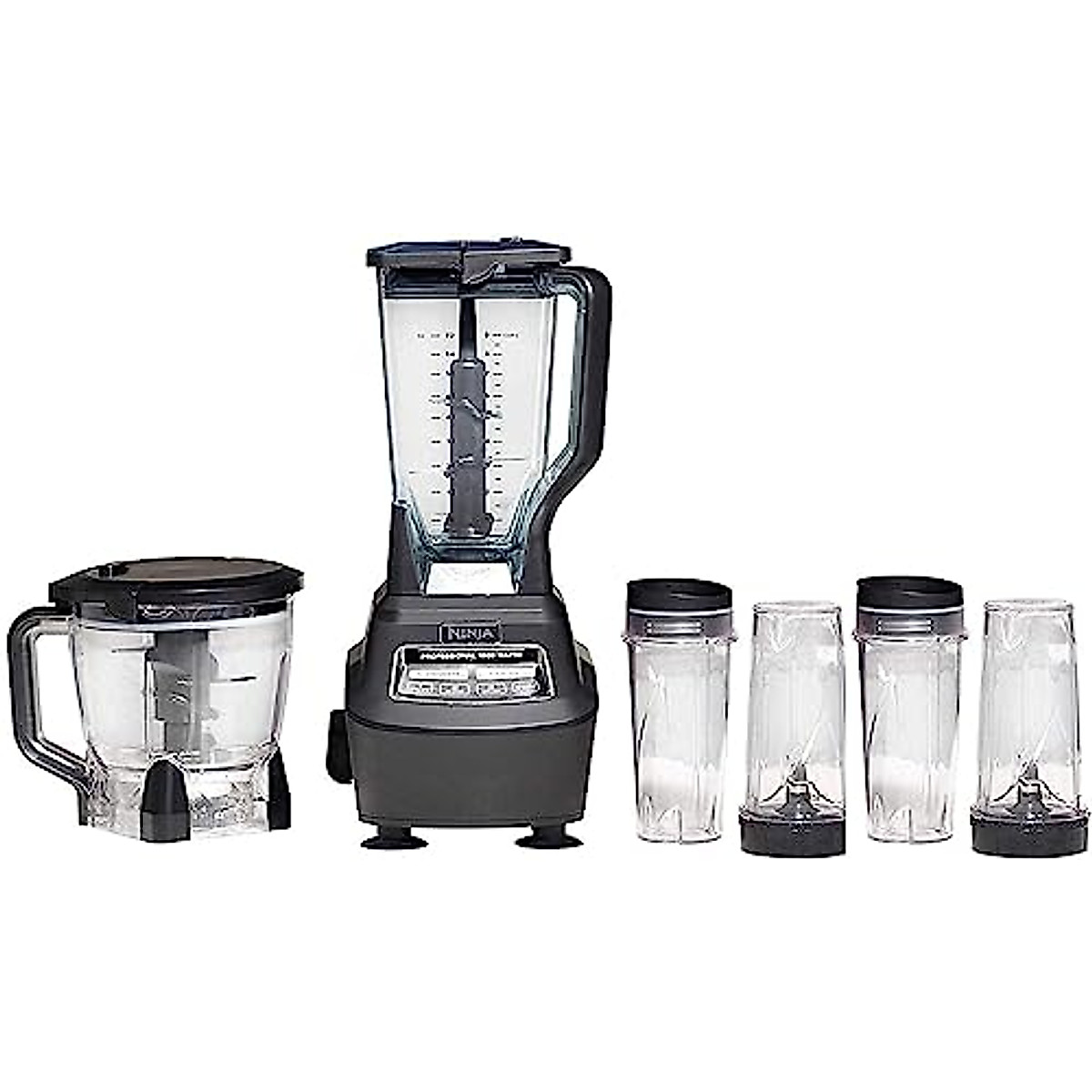 Ninja Mega Kitchen System (BL770) Blender/Food Processor with 1500W Auto-iQ Base, 72oz Pitcher, 64oz Processor Bowl, (4) 16oz Cup for Smoothies, Dough & More