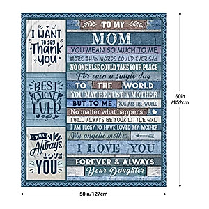 ZWERIVP Gifts for Mom - Gift for Moms from Daughter - Mom Mothers Day Birthday Gifts Ideas from Daughter - Best Mom Ever Gifts - to My Mom Gift Throw Blanket 60 x 50 inch