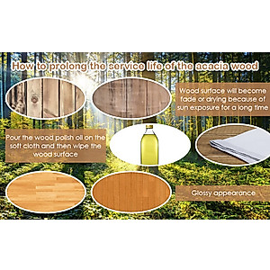 HAPPYGRILL 47 Gallon Acacia Wood Deck Box, Outdoor Storage Box Garden Tools Box Container for Patio Garden Garage