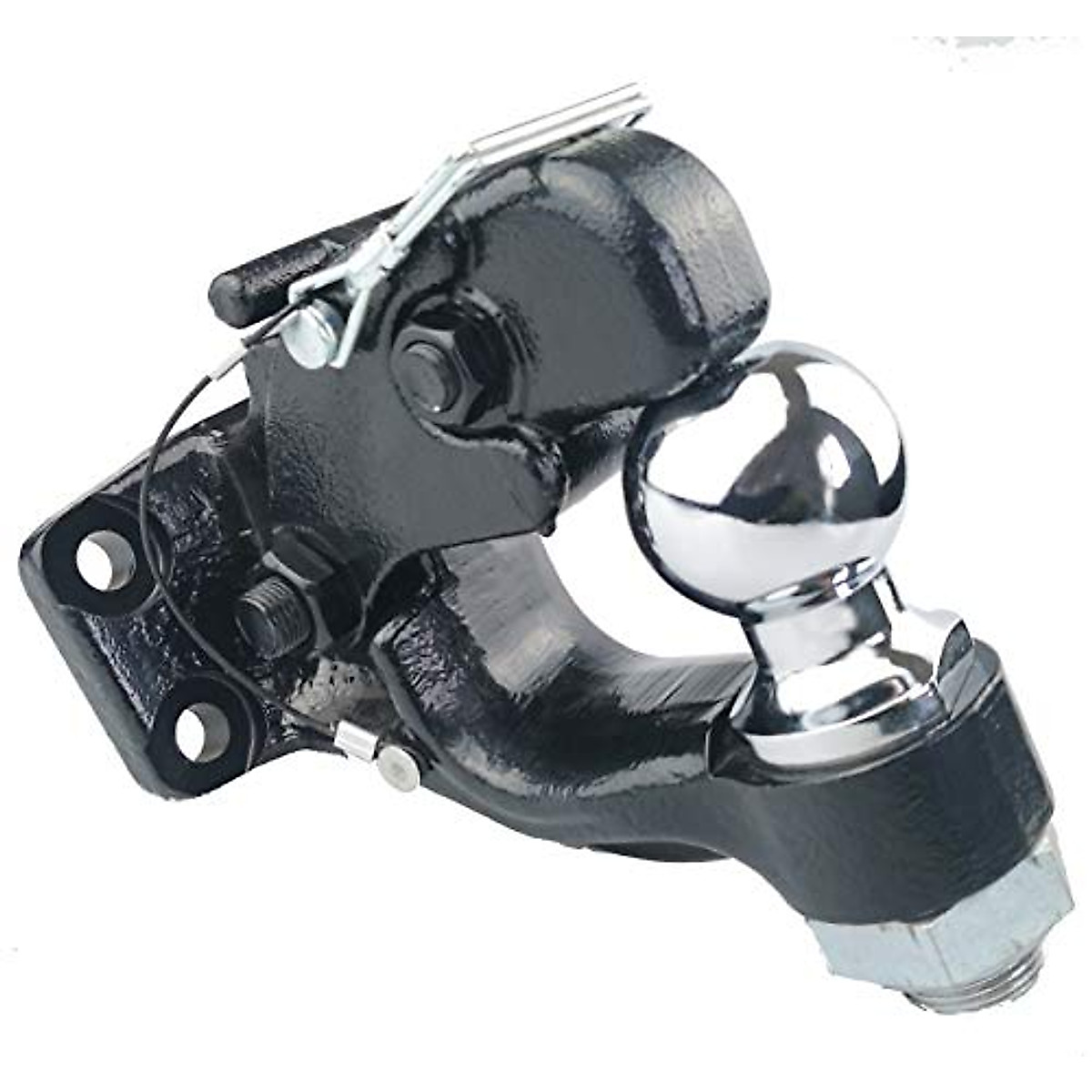 TOPTOW 64183 Pintle Hitch Receiver with 2 inch Hitch Ball, 16,000 lbs. Capacity, Bolt-on Pintle Hook, Fits for Pintle Mount, Fasteners Kit Included…