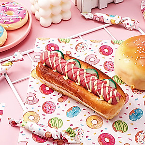 150 Pcs Donut Wax Paper Sheets, 10 x 8 Inch Hamburger Patty Paper, Sandwich Separators Wrap Paper for Home Restaurants Kitchen Baking Summer Party Supplies