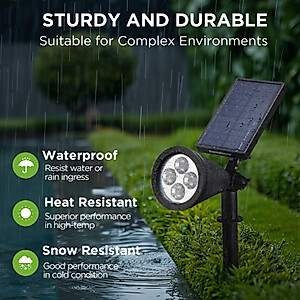 InnoGear Solar Lights Outdoor Waterproof Solar Garden Light for Outside Yard Landscape Lighting Pathway Spot Lights Spotlight Wall Light Auto On/Off, Pack of 2 (Warm White)