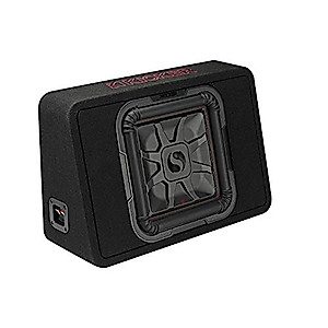 Kicker Bundle Compatible with Universal Vehicle 46TL7T122 12" Loaded Square Thin Sub Box with HA-A400.1 Amplifier and HA-AK8 8Ga Amp Install Kit