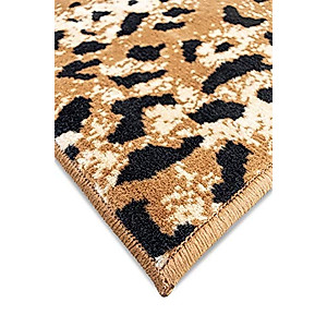 Furnish my Place Leopard Print Area Rug - 7 ft. 8 in. x 11 ft., Beige, Rectangular Accent Rug with Contemporary Design