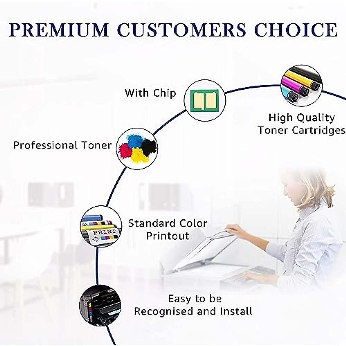 215A Toner Cartridge (with Chip) Compatible Replacement for HP 215A with Laserjet Pro M155a M155nw MFP M182nw M182n M183fw Printer | W2310A W2311A W2312A W2313A (Black Cyan Yellow Magenta, 4-Pack)