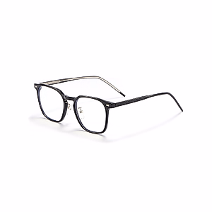 Baililai Blue Light Blocking Glasses - Lightweight Eyeglasses with Blue Ray Filtering for Computer Gaming (17131) (black-C1), 52-20-145