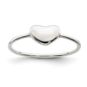 IceCarats 925 Sterling Silver Heart Love Ring Size 6