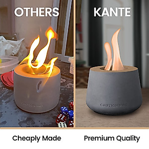 Tabletop Fire Pit - Concrete Fire Bowl, Mini Portable Tabletop Fireplace for Indoor Outdoor, Rubbing Ethanol Alcohol Round