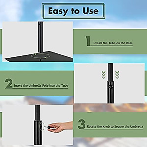 Giantex 42lbs Patio Umbrella Base, Suitable for 1.6''-1.9'' Umbrella Poles, 4 Adjustable Pads Anchor Holes, Heavy Duty Square Outdoor Umbrella Stand for Deck Yard Poolside Garden (25'' x 25'')