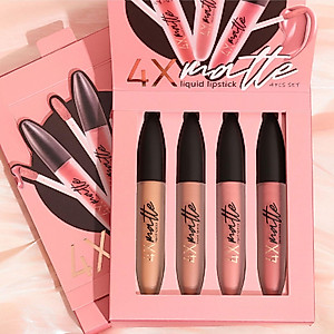 UCANBE 8Pcs/Set Velvet Matte Liquid Lipstick Makeup Lip Stick Classic Waterproof Long Lasting Smooth Soft Reach Colors Full Lips Gloss For Women Gift Sets (Set B)