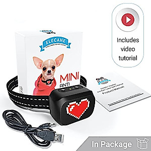 Small Dog Bark Collar Rechargeable - Anti Barking Collar for Small Dogs - Smallest Most Humane Stop Barking Collar - Dog Training No Shock Bark Collar Waterproof - Safe Pet Bark Control Device