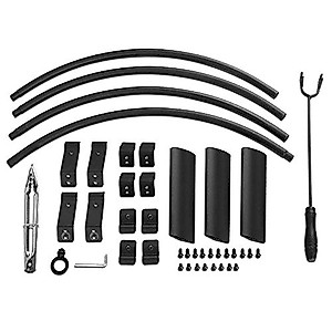 LEAYAN Garden Fire Pit Grill Bowl Grill Barbecue Rack Round Large Fire Pit with Protective Cover and Poker, Steel Outdoor Patio Heater, Garden and Charcoal Burner, Black,Outdoor Fire Pits