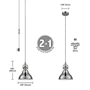 Globe Brushed Nickel Metallic 1 lights Pendant Light