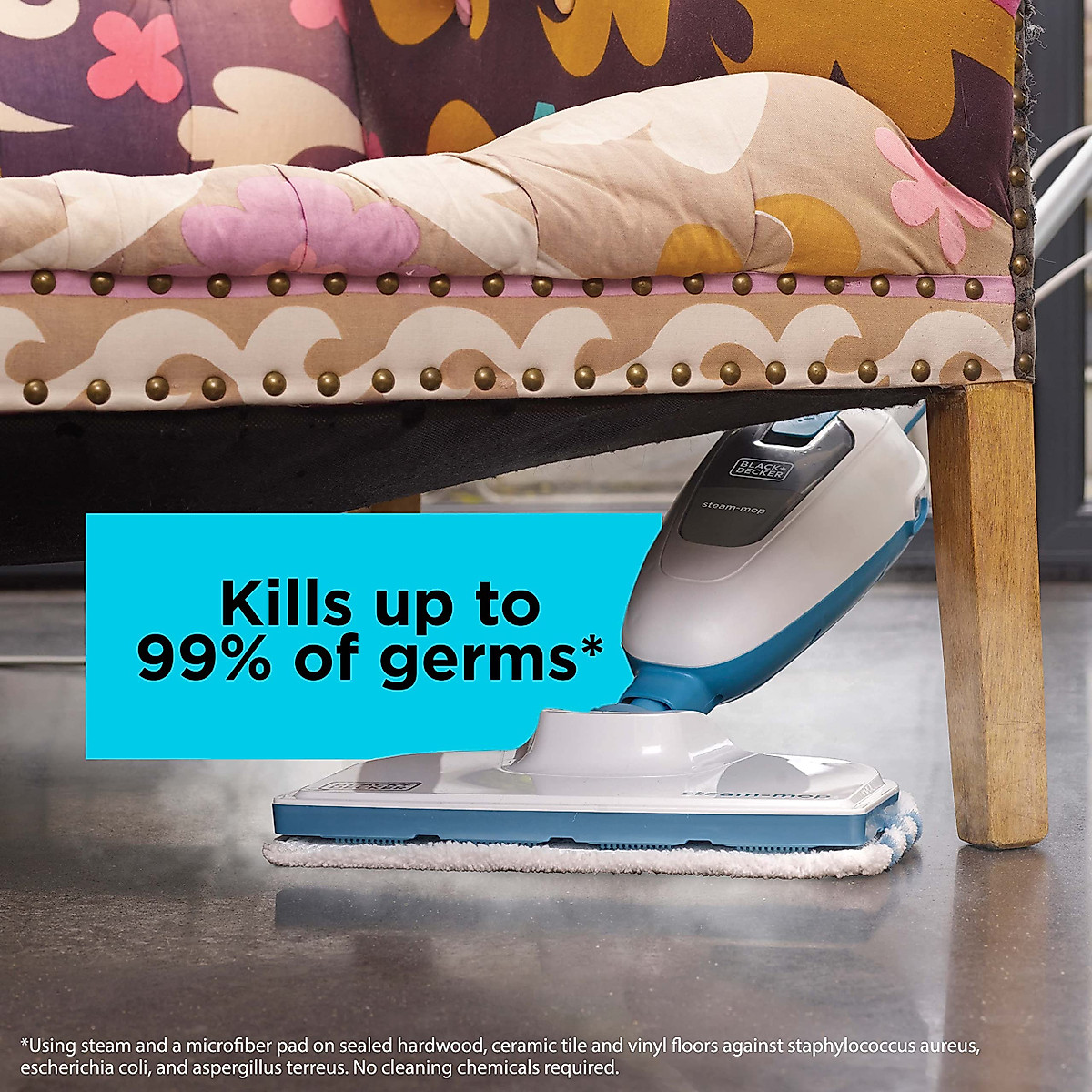 BLACK+DECKER Steam Mop, White (HSM13E1)