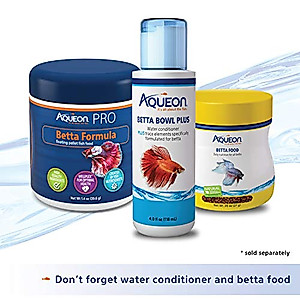 Aqueon Betta Bowl Aquarium Fish Tank Kit, Black, Half Gallon