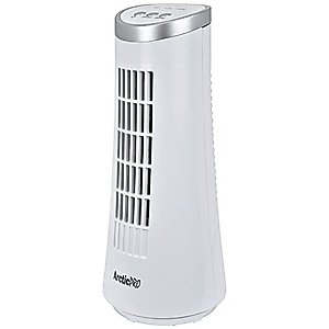 MINI DESK OSCILLATING TOWER FAN By Arctic-Pro – Slim and Compact Size, 2-Speed, Ultra-Quiet Operation, Convenient Carrying Handle, 75 Degrees of Oscillation For Powerful Circulation, 12 Inches, White
