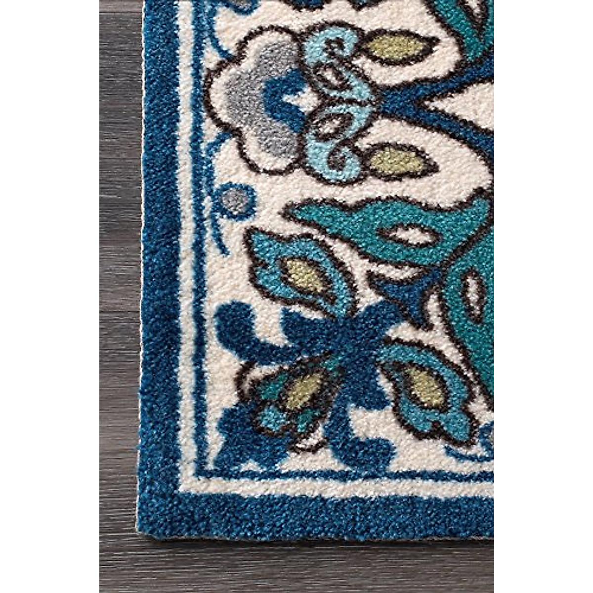 nuLOOM 4-Feet-by-6-Feet Floral Leda Rug - Blue