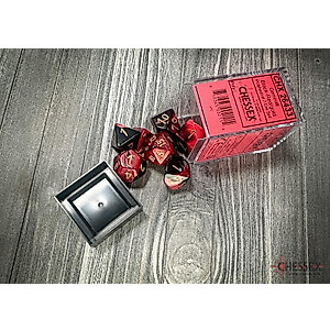 Gemini Polyhedral 7 Die Set, Black/Red/Gold by Chessex