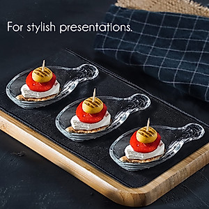 Crystalia Boutique Leaf Shape Glass Bowls Set for Kitchen Prep, Small Pinch Bowls, Clear Glass Cooking and Serving Bowls for Fruit, Sauce, Dipping and Candy Dishes, Mini Decorative Serveware Set of 6