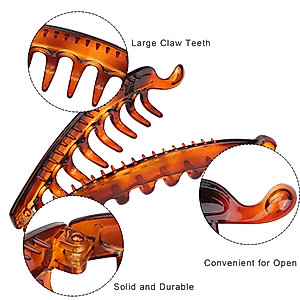 10 Pieces 5.3 Inch Large Banana Clips Nonslip Clincher Combs Banana Combs Strong Hold Ponytail Holder Clip for Women and Girls