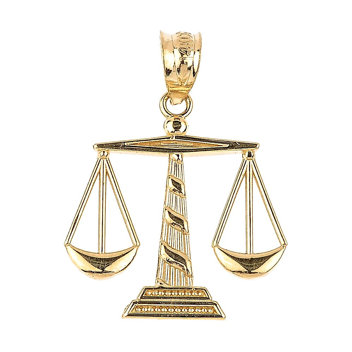 10k Yellow Gold Scales of Justice Necklace Pendant