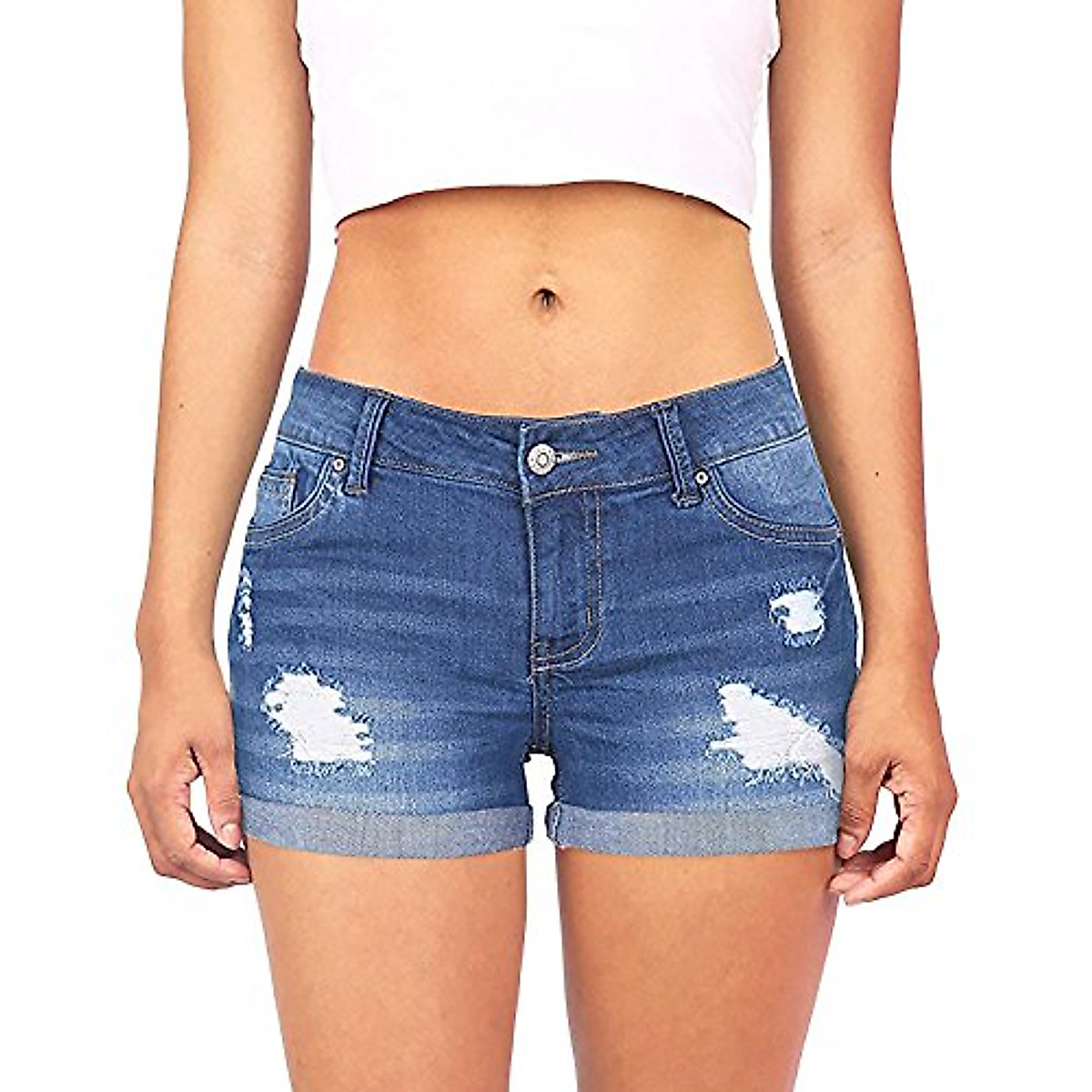 Fashion Mini Shorts ,THENLIAN Women Low Waisted Washed Ripped Hole Short Jeans Denim Pants Shorts(XL, Blue)