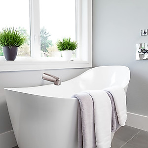 SENTO Slip On Gold Universal Heavy Durable Metal Bathroom Tub Spout Without Diverter, Heavy Duty Metal Bathtub Faucet Without Shower Diverter - 7 Inches 1/2" Copper Pipe, Satin Nickel