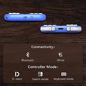 AKNES 8Bitdo Micro Bluetooth Controller, Pocket-sized Mini Gamepad for Switch/Lite/OLED, Android, and Raspberry Pi, Supports Keyboard Mode for macOS/iPadOS/macOS/Wins - Blue