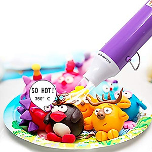 New Heat Gun,mofa Hot Air Gun Tools Shrink Gun with Stand For DIY Embossing And Drying Paint Multi-Purpose Electric Heating Nozzle Heat Gun For Epoxy Resin300W 110V (Purple,White)