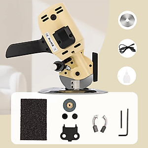 CGOLDENWALL Large Electric Rotary Fabric Cutter Cloth Cutter Cutting Machine Electric Rotary Scissors Industrial Grade for 1 inch Multi-Layer Cloth Fabric Leather Wool Rubber Curtain and Carpet 110V