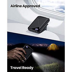 EAFU Portable Charger, Compact 10000mAh USB C Power Bank, Triple 3A High-Speed External Battery Pack with Flashlight for iPhone 14 13 12 11 X Pro 8 Plus Samsung S20 S10 Note20 Google LG iPad Tablet