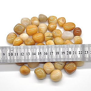 PacuM Natural Yellow Jade Crystal Tumbled Bulk Specime Gemstones Gem Aquarium Decoration LUZONGYUYIN (Size : 200g)