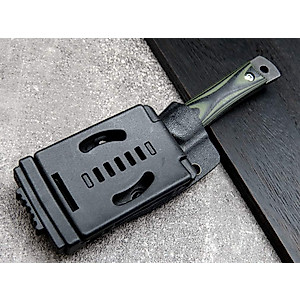 Ccanku C1390 Fixed Blade Knifes 7.3-Inch Outdoor Survival Tools D2 Blade Steel & G10 Handle with Kydex Sheaths Clip for Outdoor Activities, Camping, Bushcraft and Hunting(Black)