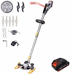 Korunria Weed Wacker/Edger with Battery Indicator, Cordless Weed Wacker with 2.5Ah Battery, Battery Operated Weed Trimmer 3-in-1, 20V Lightweight Edger Lawn Tool (Battery and Charger Included)
