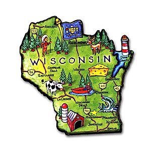 Wisconsin Artwood State Magnet Collectible Souvenir by Classic Magnets